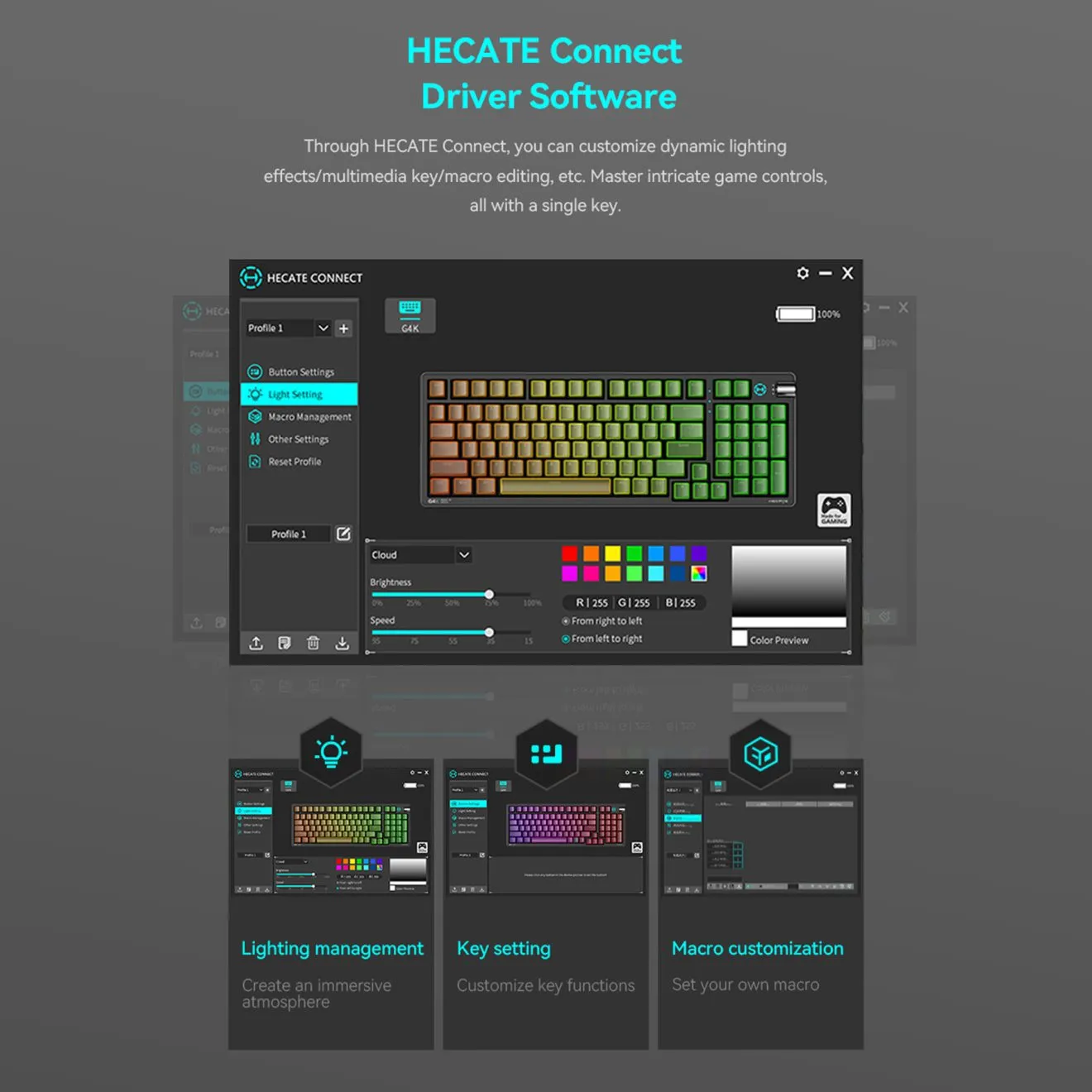 Edifier Hecate G4K Premium Gaming Mechanical Keyboard - Three-Mode Connectivity, Gasket Mounted ...