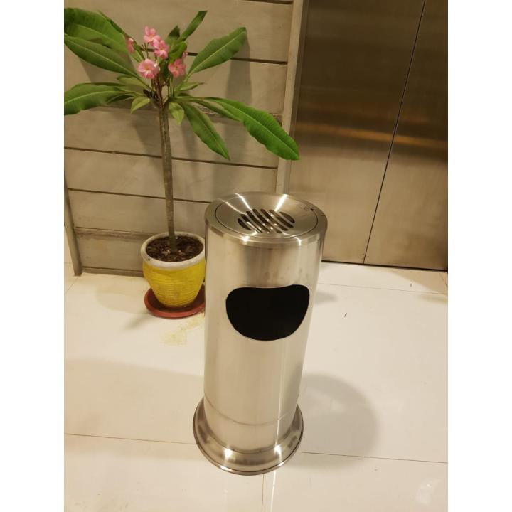 Dustbin Large Ashtray Bin Stainless Steel For Offices | Daraz.pk