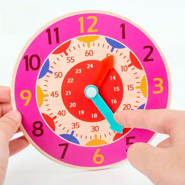 Montessori Master Time Learning Wooden Clock Toy - Develop Your Child's ...