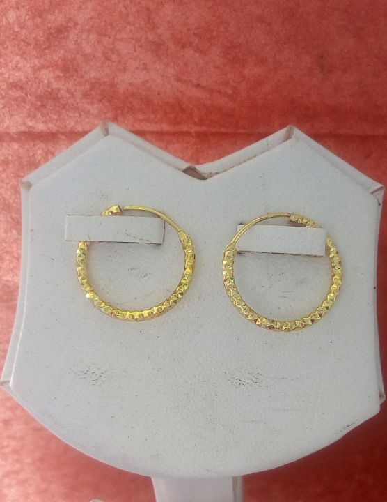 Real Gold Polish Simple Pipe Bali For Women | Daraz.pk