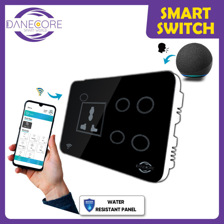 Danecore 4 Gang Socket Smart Switch button , Modern design WIFI ...