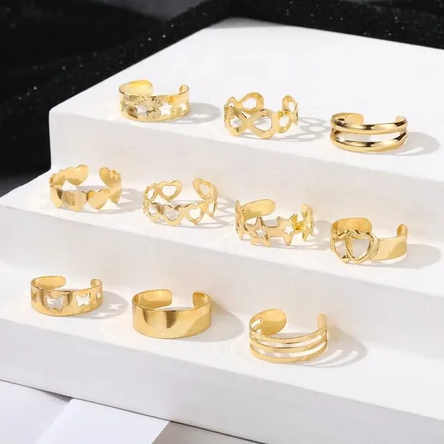 Adjustable 10 Pcs Ring Set for Girls New Colors | Daraz.pk
