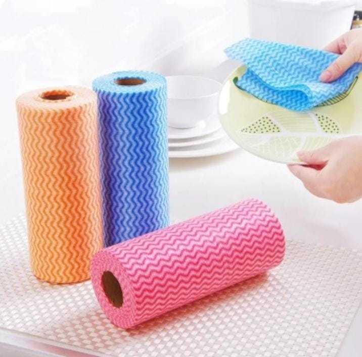50 Tissues All Purpose Disposable Reusable Kitchen Wipe Cleaning Cloths ...