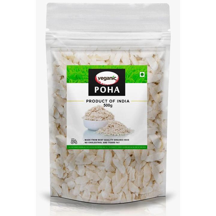 Veganic Organic Poha (Flattened Rice) | Special White Rice Flakes 500gm ...