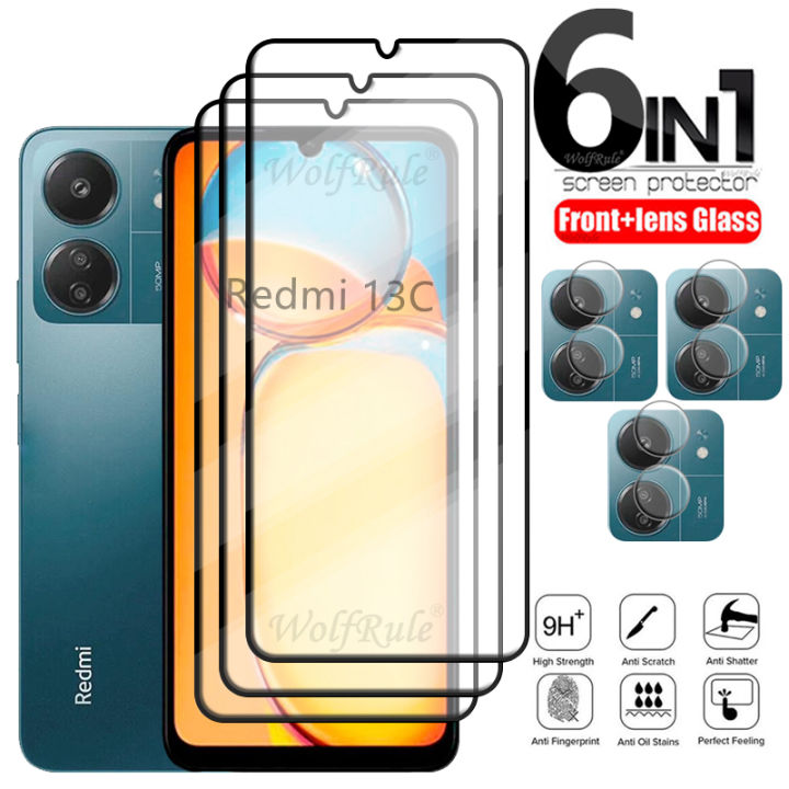 6-in-1 For Xiaomi Redmi 13C Glass For Redmi 13C Tempered Glass 9H ...