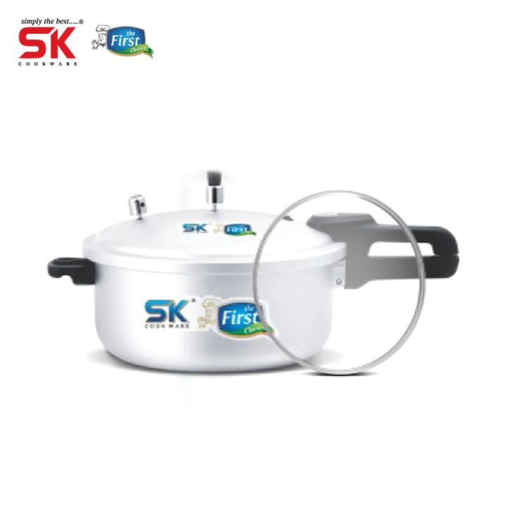 Karahi Cooker – SK Ocean 2-in-1 9L Pressure Cooker with Free Glass Lid – Premium Aluminum Karahi ...