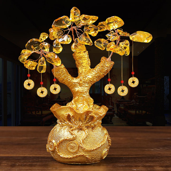 1pc Chinese Yuanbao Money Fortune Tree Wealth Luck Ornaments Small ...