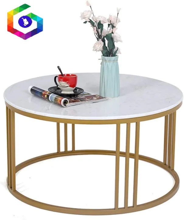 iron frame center table round coffee table | Daraz.pk