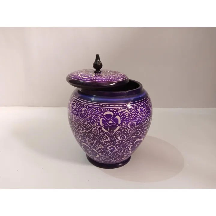 Blue Pottery Candy Jar, Candy Jar, Candy Jar, Lacquer Art Blue Pottery ...