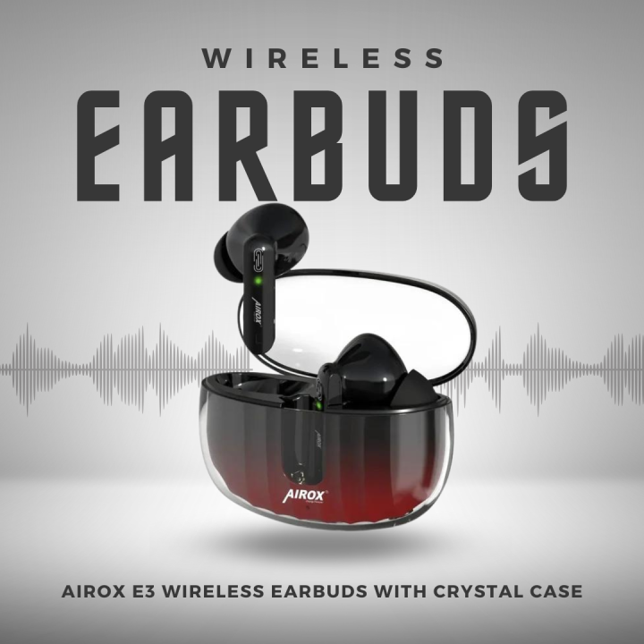 Airox E3 Wireless Earbuds with Crystal Case - Long Battery Life and ...