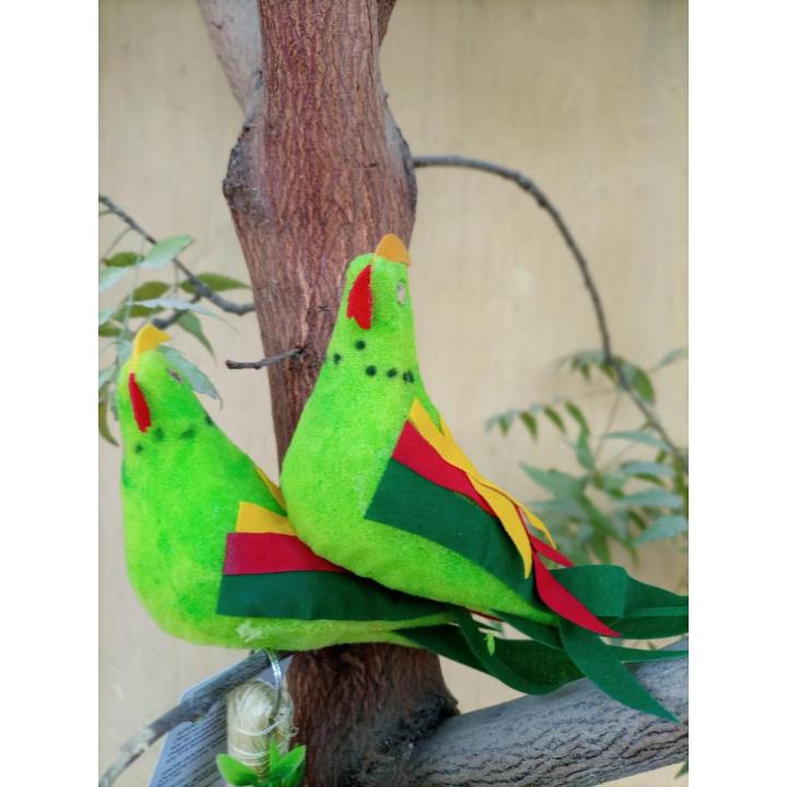 Artificial Green Parrot Life Size Artificial Simulation Foam Feather ...