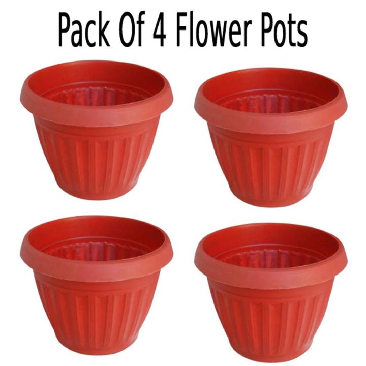 Pack of 4 Huge Flower Pot for all sizes plants and flower growing outer ...