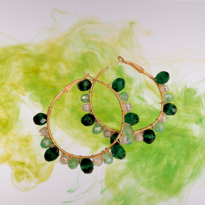 14 August Earrings,,Azadi Earrings, Beautiful flower earrings green and ...