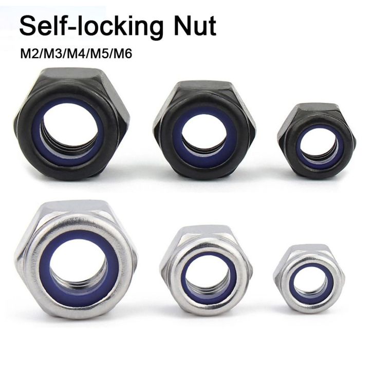 10pcs Durable 304 Stainless Steel Self-locking Nut M2 M3 M4 M5 M6 Hex ...