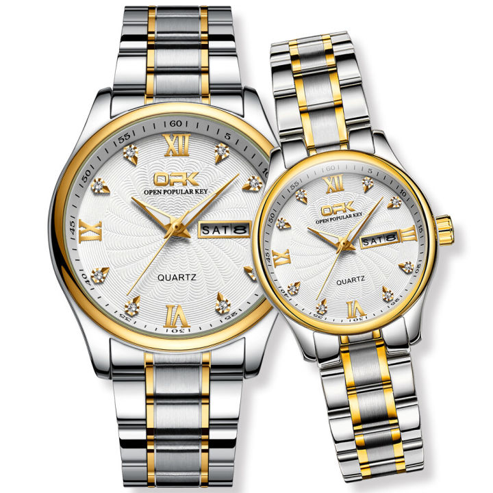 OPK Watch for Couple Waterproof Stainless Steel Casual Watch With Box ...