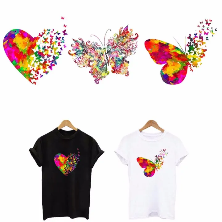 DIY Fabric Decals For Cloth Bag T-shirt Badges Heart Heat Transfer ...
