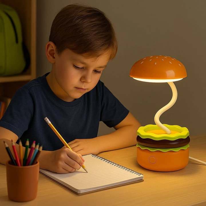 LED Burger Table Lamp, Rechargeable Decorative Hamburger Night Lamp ...
