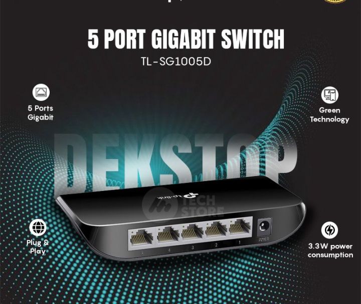TP-Link TL-SG1005D Unmanaged 5-Port Gigabit Ethernet Desktop Switch ...