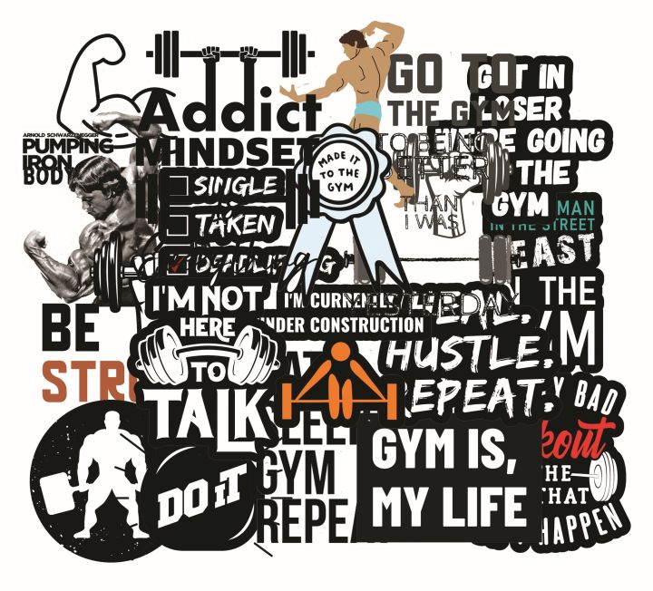 Multiple Gym Stickers Of Your Choice Available in Single, Pack of 3, 5 ...