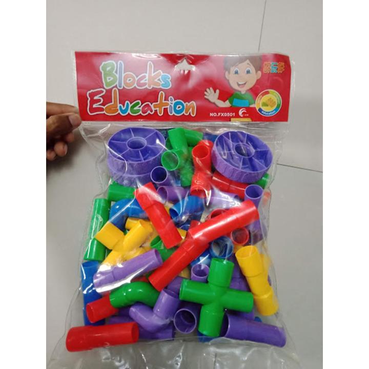 Technical Pipe Blocks With Wheels For Kids | Daraz.pk