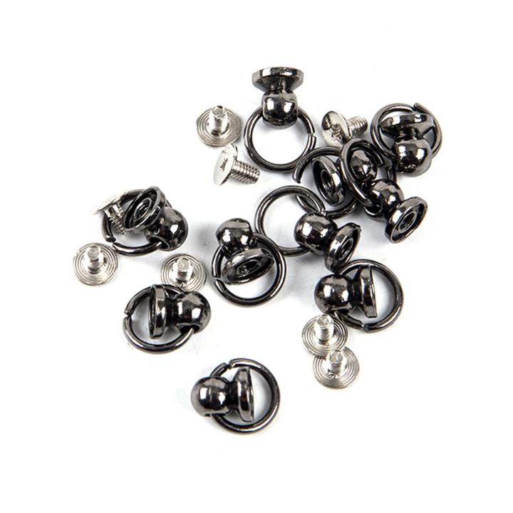 10pcs 8mm Metal Button O Ring Stud Screwback Craft Bag Phone Screw Nail ...