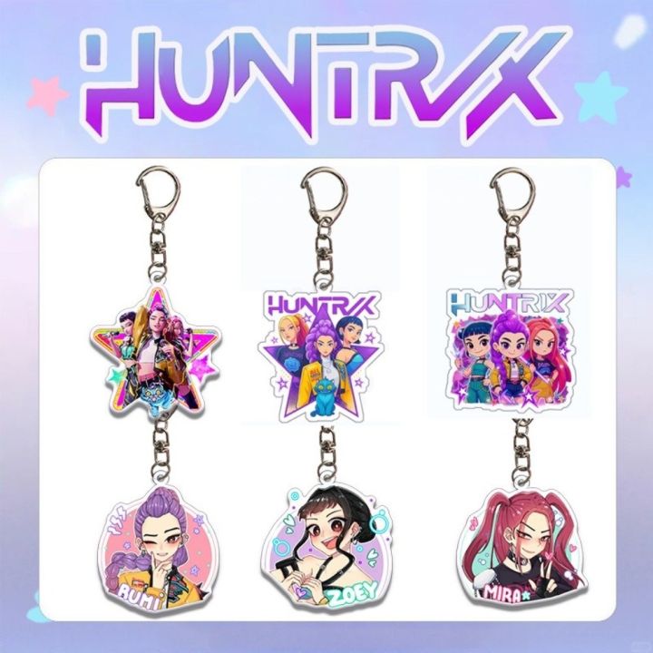 New Huntrix Saja Boys Kpop Demon Hunters Keychains Rumi Zoey Jinu Mira Sold My Soul Pendant ...