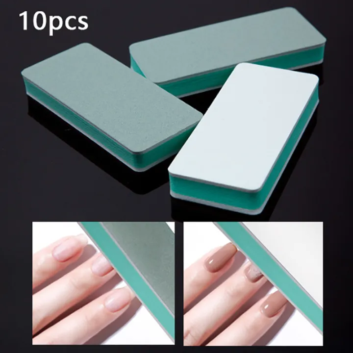 10pcs Nail File SHINING BUFFER 2 WAY Polishing Block Smooth Shine Buff ...