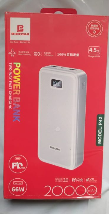 Biboshi Branded 20000mah Super Fast Original Power Bank with Led ...