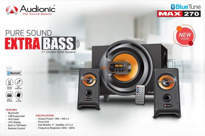 Audionic - Max 270 - 2.1 Multimedia Channel Speakers One Year Audionic ...