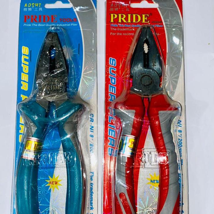 PRIDE Combination Pliers 8 inch (Plas) with Soft Grip | Universal Plier ...