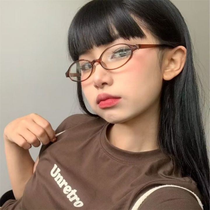 Anime Small Oval Frame Japan Spicy Girl Glasses Frame INS Style No ...
