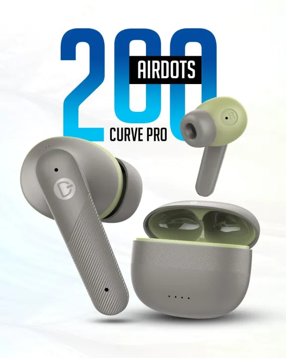 Airdots 200 Curve Pro Quad Mic, ENC Wireless Earbuds, Gaming mode 45 MS ...