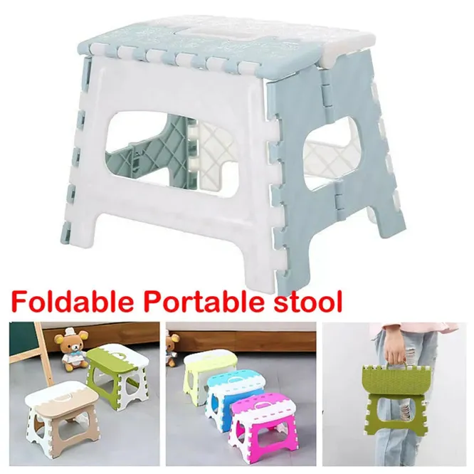 1Pc Plastic Folding Step Stool with Handle Portable Collapsible Small ...