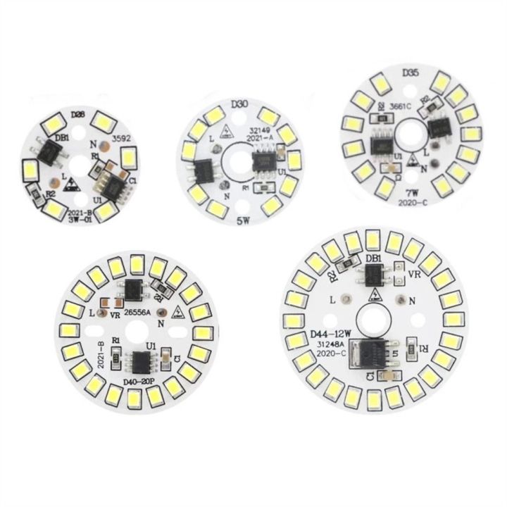 5pcs Spotlight Round LED Chip AC 220V 3W 5W 7W 9W 12W Lighting Lamp SMD ...