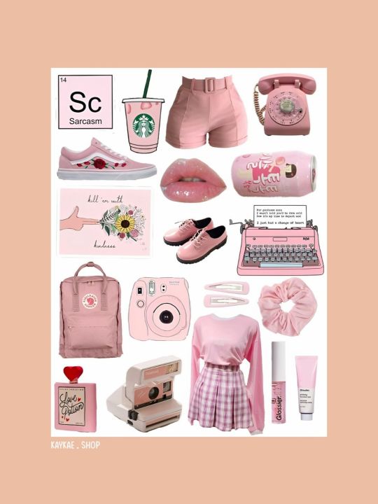 Pink Journaling Sticker Sheet - Aesthetic Uncut Stickers | Daraz.pk