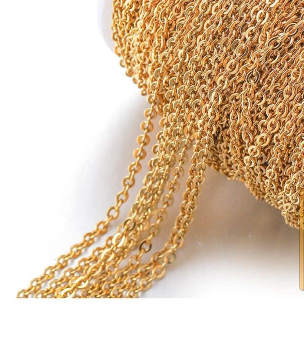 5/10 yard stainless steel extension chain 2mm gold & silver necklace ...