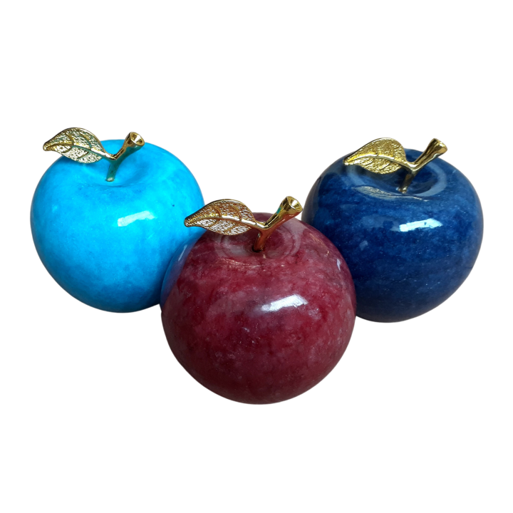 Handmade Marble Apple, Decoration Piece light Green with Pink Shade ...
