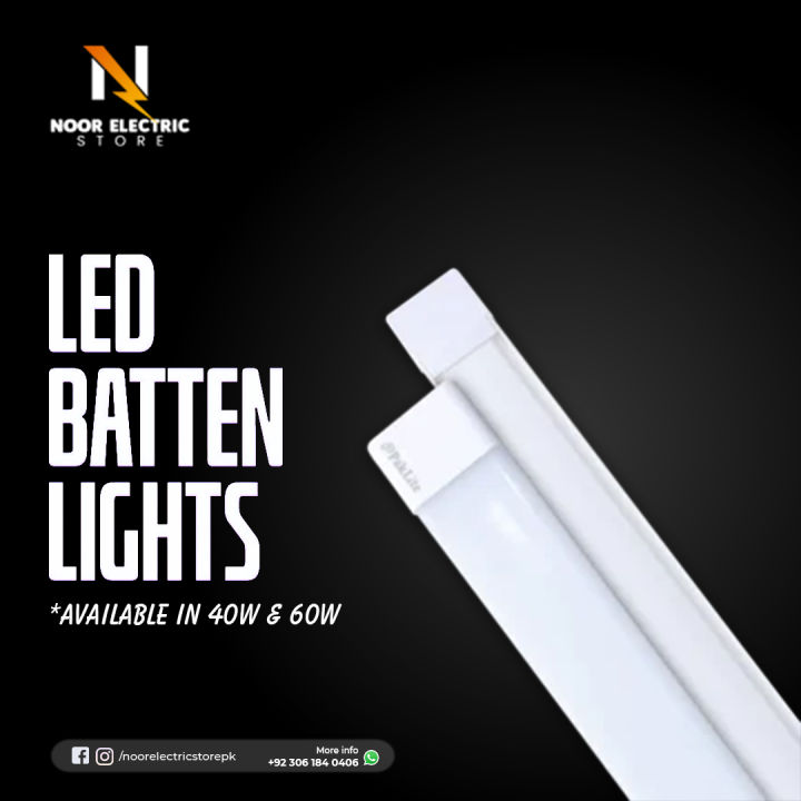 LED Batten Light 20W || 40W || 60W (Slim Bracket Tube Light) Dust Proof ...