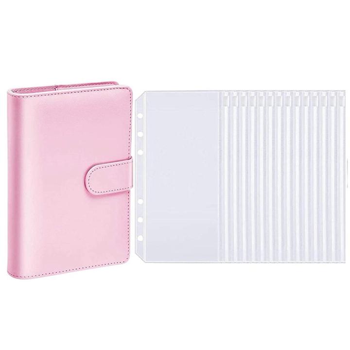 ICQURBT A6 PU Leather Notebook Binder Cover, Binder Cover with 14PCS A6 ...