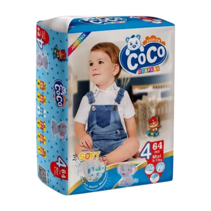 Coco Baby Diapers Size 4 Jumbo Pack (64 Pcs9-13 Kg) | Daraz.pk