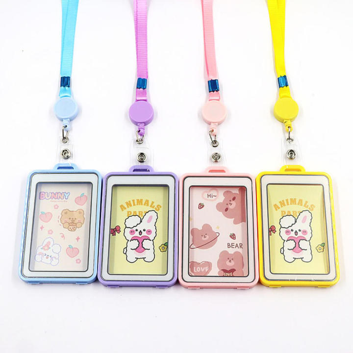 Electronic Pull Reel Retractable 8 Colors Thickened Bus Card Holder ...