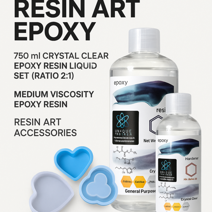 Master Crafts | Imported Super Clear Resin Art Epoxy – 750ml and 1500ml Crystal Clear Epoxy ...