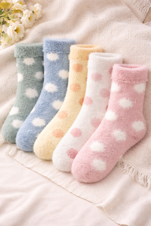 Pack of 2 Pair Women & Girls Full Fur Wool Socks | Soft Fuzzy Winter ...