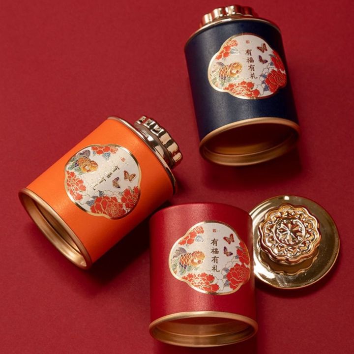 Sealed Jar Paper Empty Tea Tin Can Mini Small Tea Canister Exquisite ...