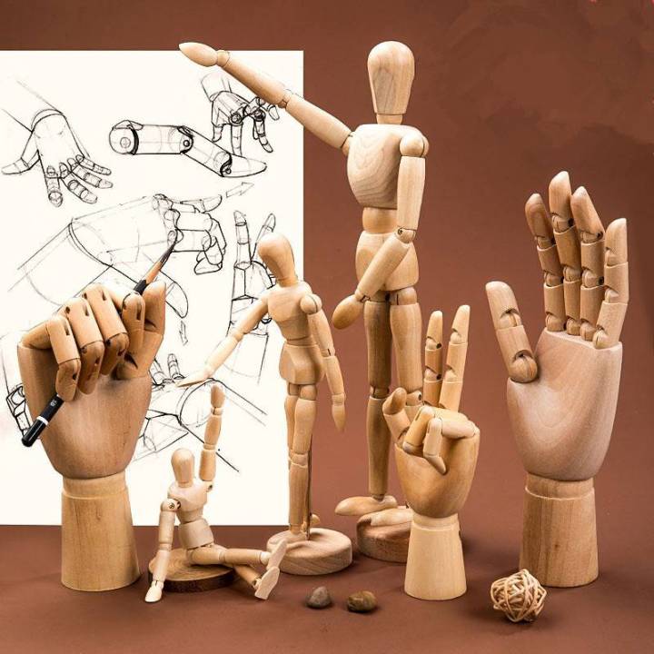 BataBata 7/10/12/16 Inch Artist Figure Doll Wooden Model Drawing Sketch ...
