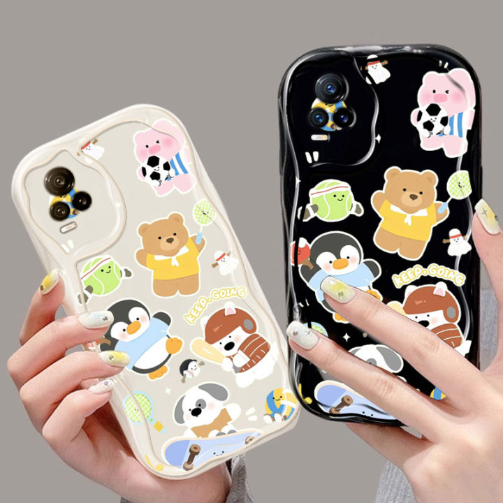 VRQR Wave soft shell For Vivo V21E Y73 Case Cute Animals Pattern Phone ...