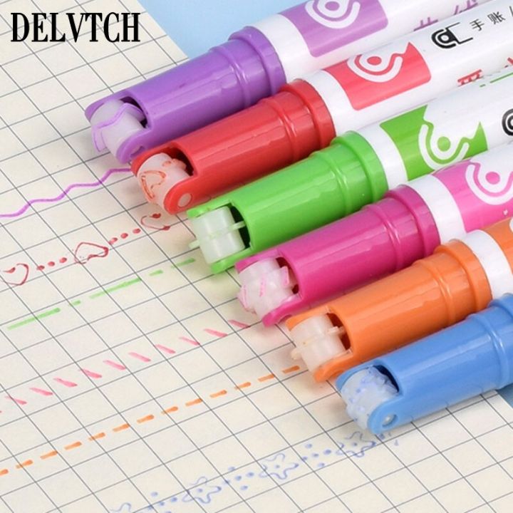 6 Color Scrolling Curve Liner Highlighter Wave Line Love Star Point ...