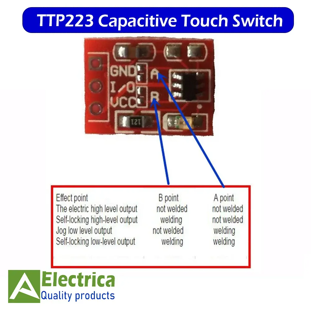 Single Channel Sensor TTP223 Touch Button Module Self-Locking/No-Locking Capacitive Switch 5 10 ...