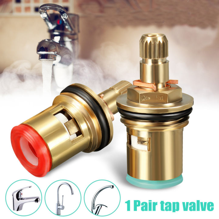 Auxiliary tools 2pcs 1/2" Turn Brass Ceramic Disc Tap Valve Quarter ...