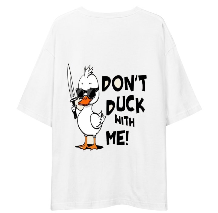 Unisex, Animated , Cute , Cool , Duck print , Back print Drop shoulder ...